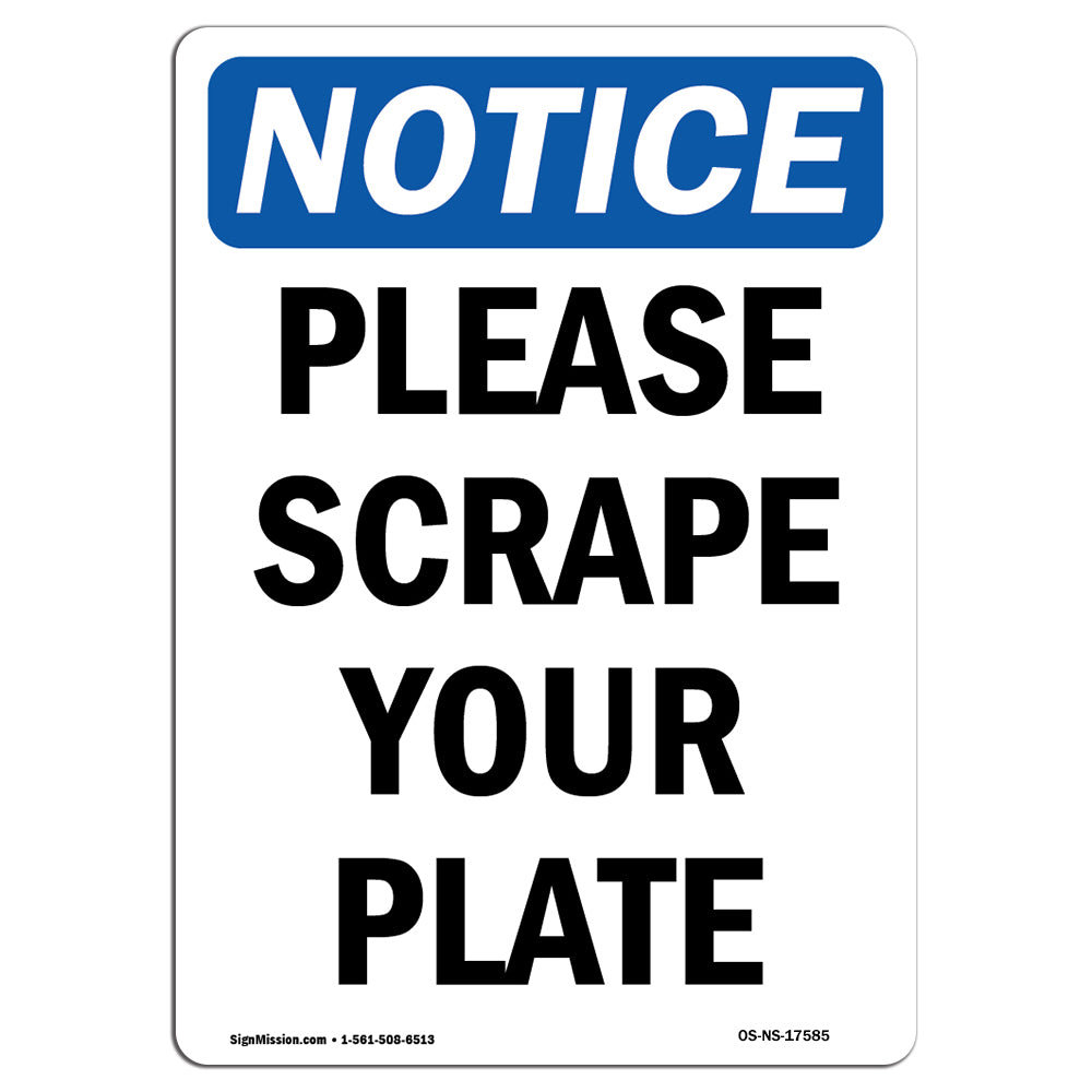 SignMission Please Scrape Your Plate Sign | Wayfair
