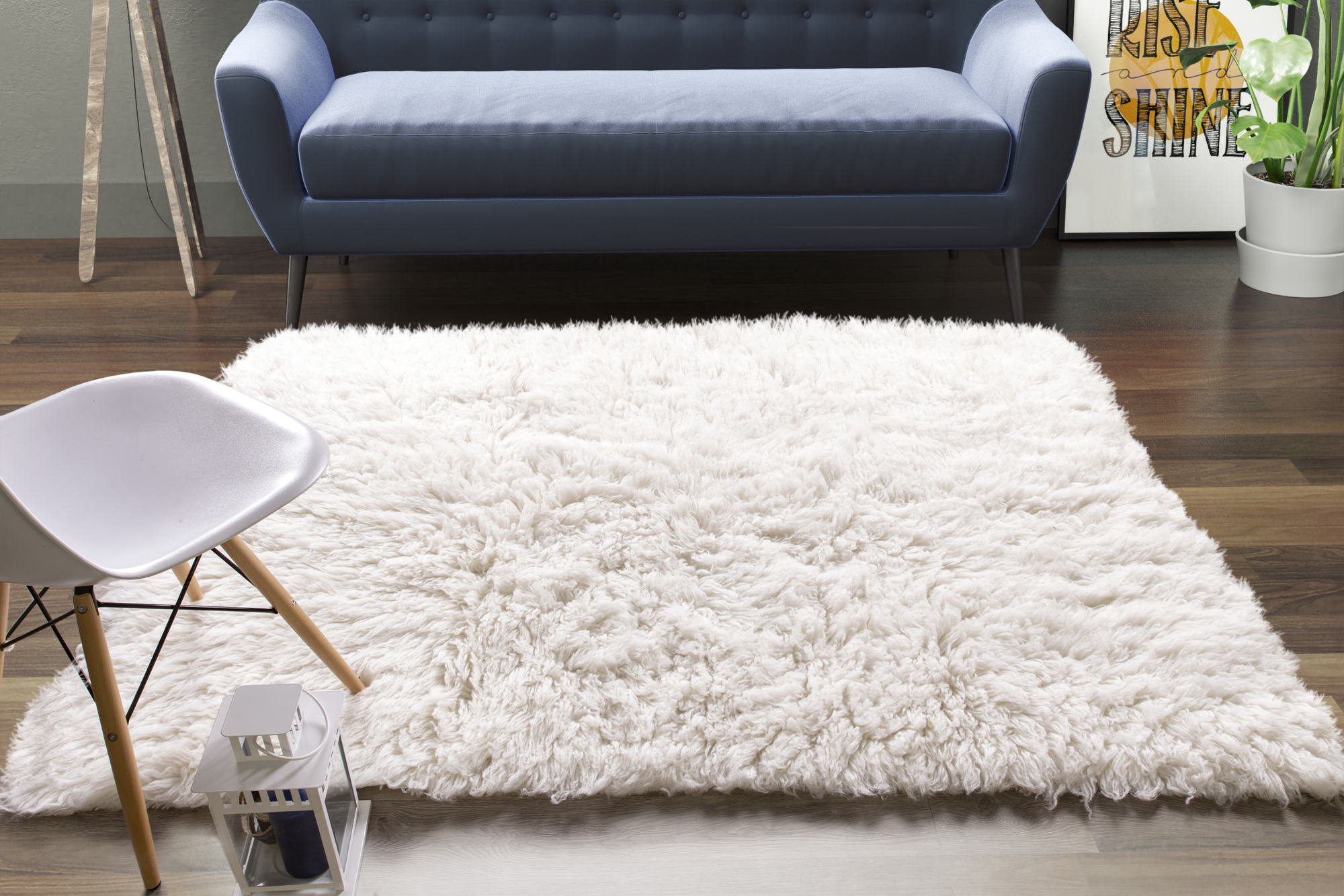 Wrought Studio Stonecipher Handmade Hand Loomed Wool Bone White Rug ...