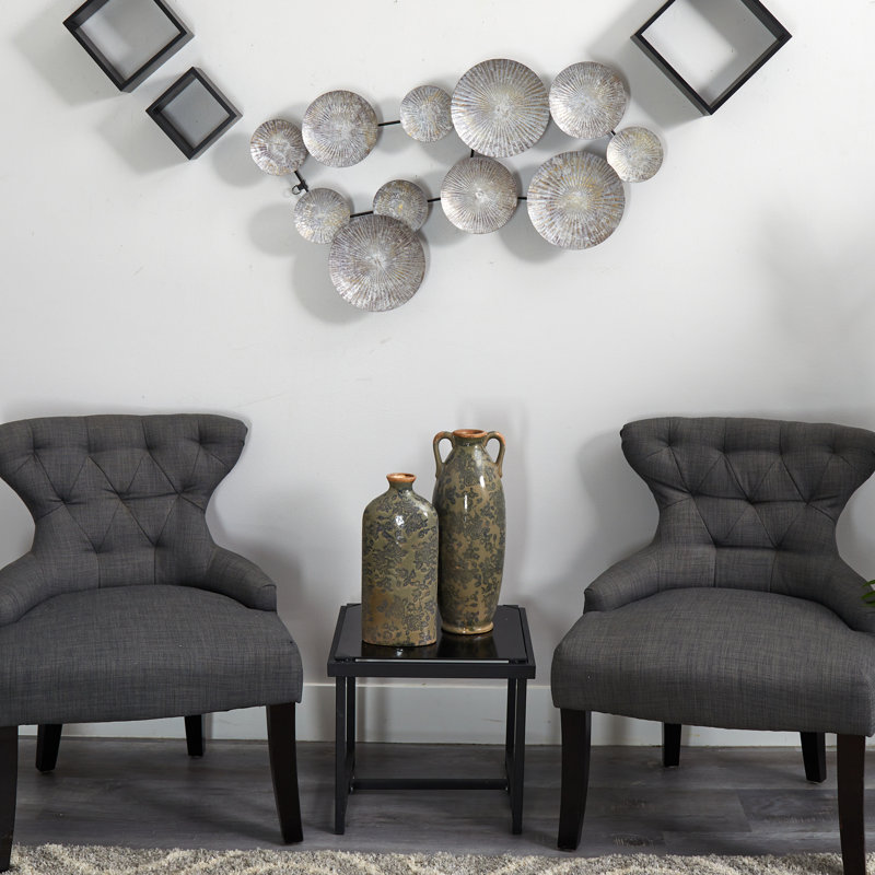 Dakota Fields Galvanized Textured Plates Antique Wall Décor | Wayfair