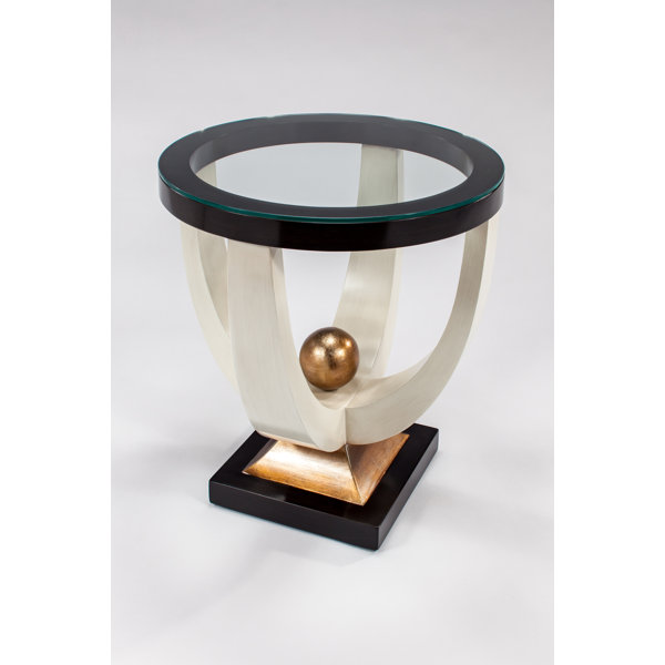 Artmax 27'' Tall Glass Abstract End Table | Wayfair