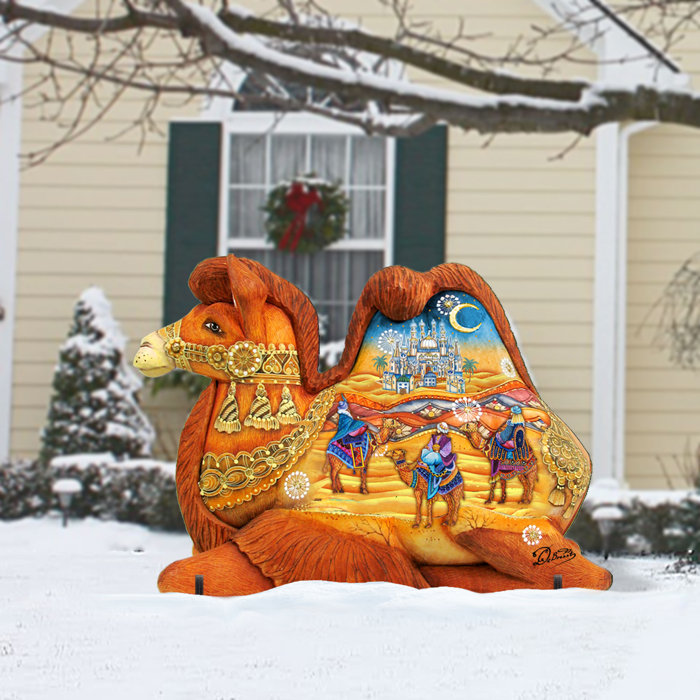 The Holiday Aisle® 3 King Camel Lawn Art & Reviews | Wayfair