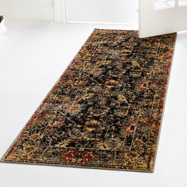 Langley Street Alameda Abstract Black/Yellow/Red Area Rug & Reviews ...