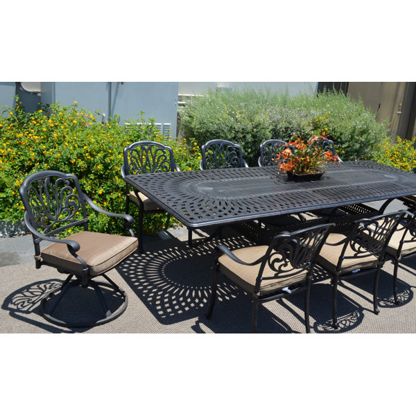 Lark Manor Allene Rectangular 10 - Person Outdoor Dining Set & Reviews ...