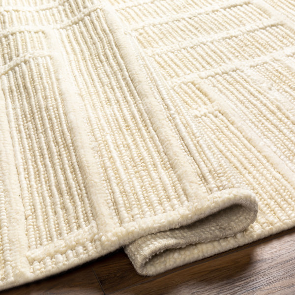 Laurel Foundry Modern Farmhouse Ulmer Handmade Wool Cream Rug | Wayfair
