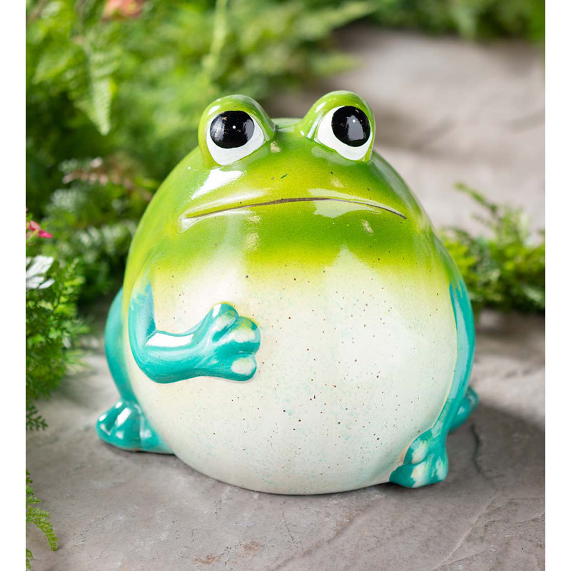 Wind & Weather Big Belly Ceramic Frog Statue & Reviews | Wayfair