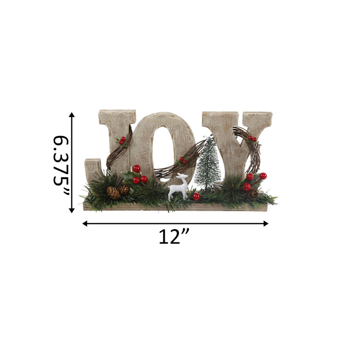 The Holiday Aisle® 12" Joy Sign & Reviews | Wayfair