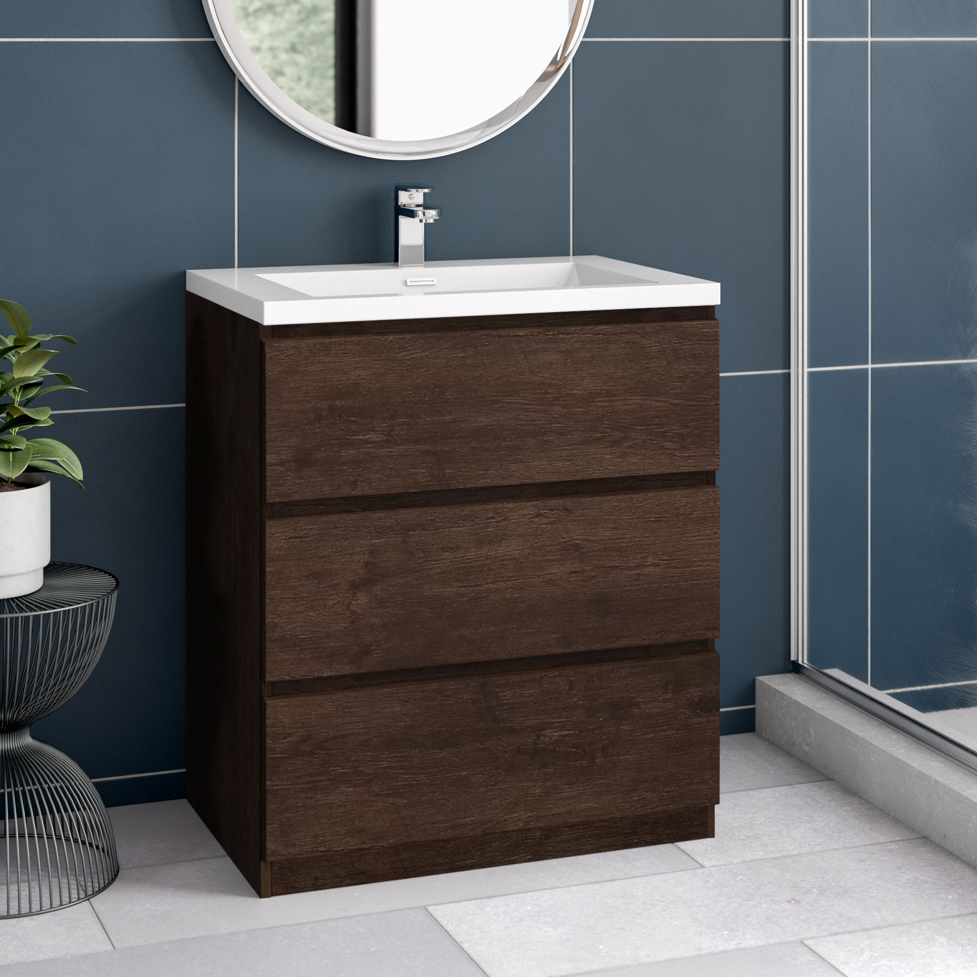 Ebern Designs Ninel 29.3'' Free-standing Single Bathroom Vanity with ...
