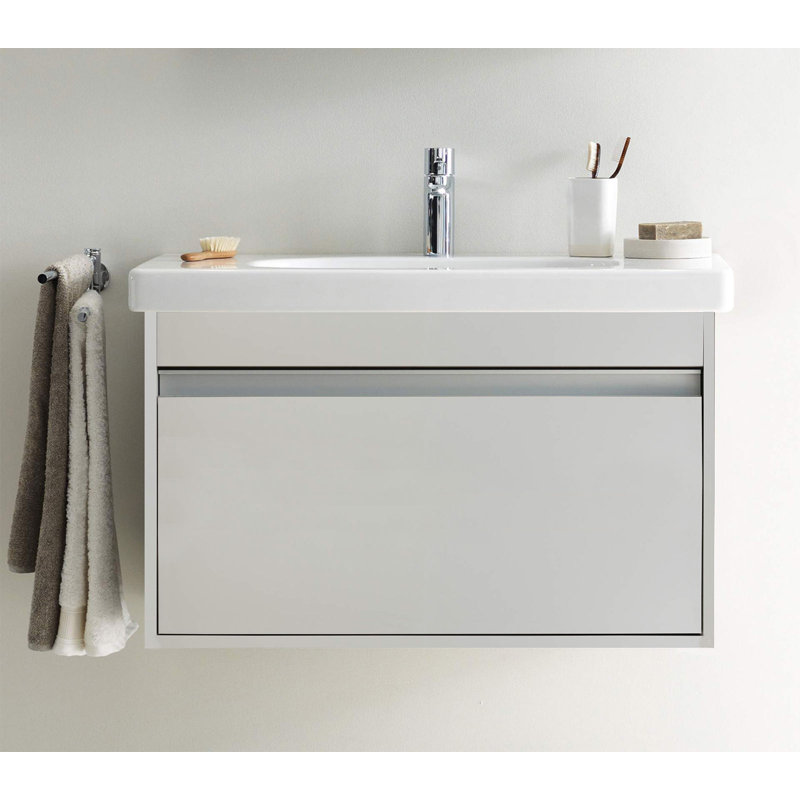 Duravit 39.37'' Wall Mounted Single Bathroom Vanity with Ceramic Vanity ...