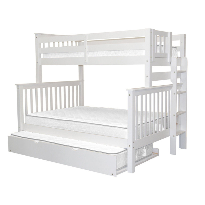 Harriet Bee Treva Twin over Full Solid Wood Standard Bunk Bed with ...