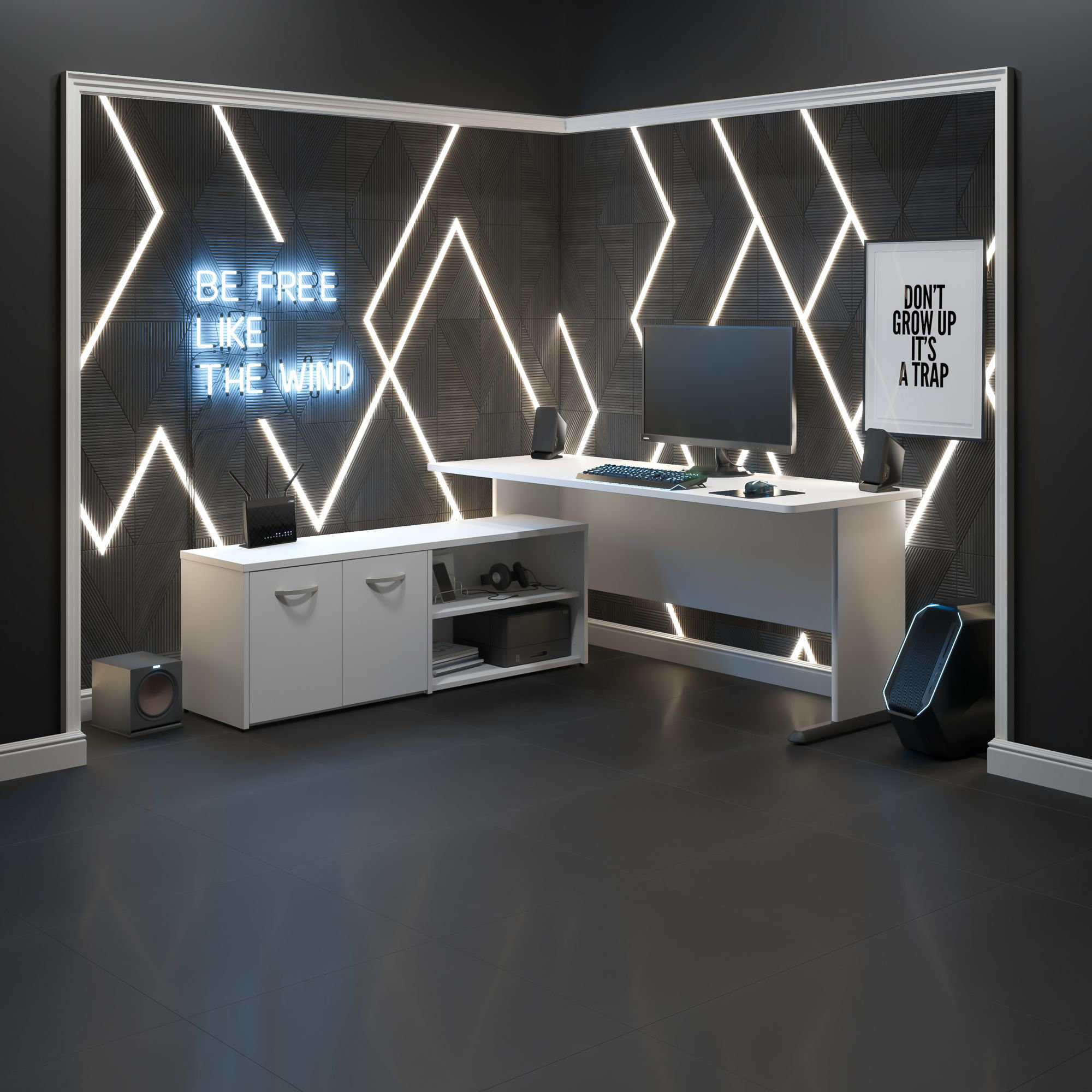 Bush Business Furniture Studio A Reversible L Shaped Desk & Reviews ...