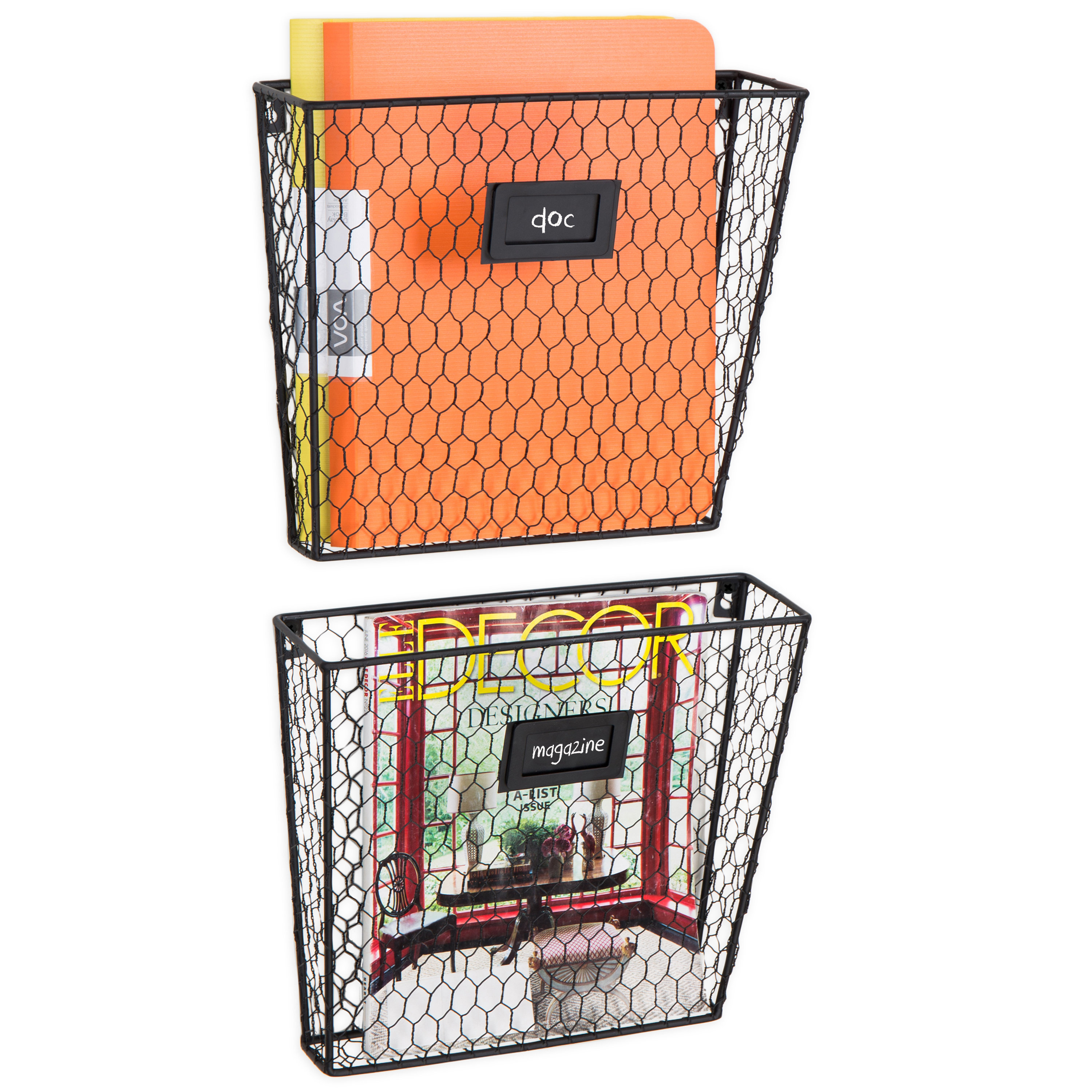 Inbox Zero 2 Piece Wall-Mounted Magazine Holders | Wayfair