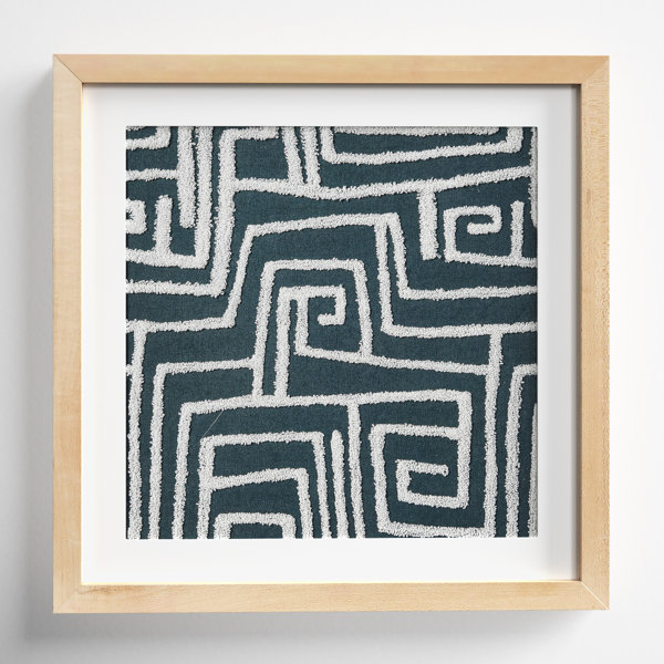 Joss & Main 18" Square Tufted Abstract Embroidery In Wood Frame | Wayfair