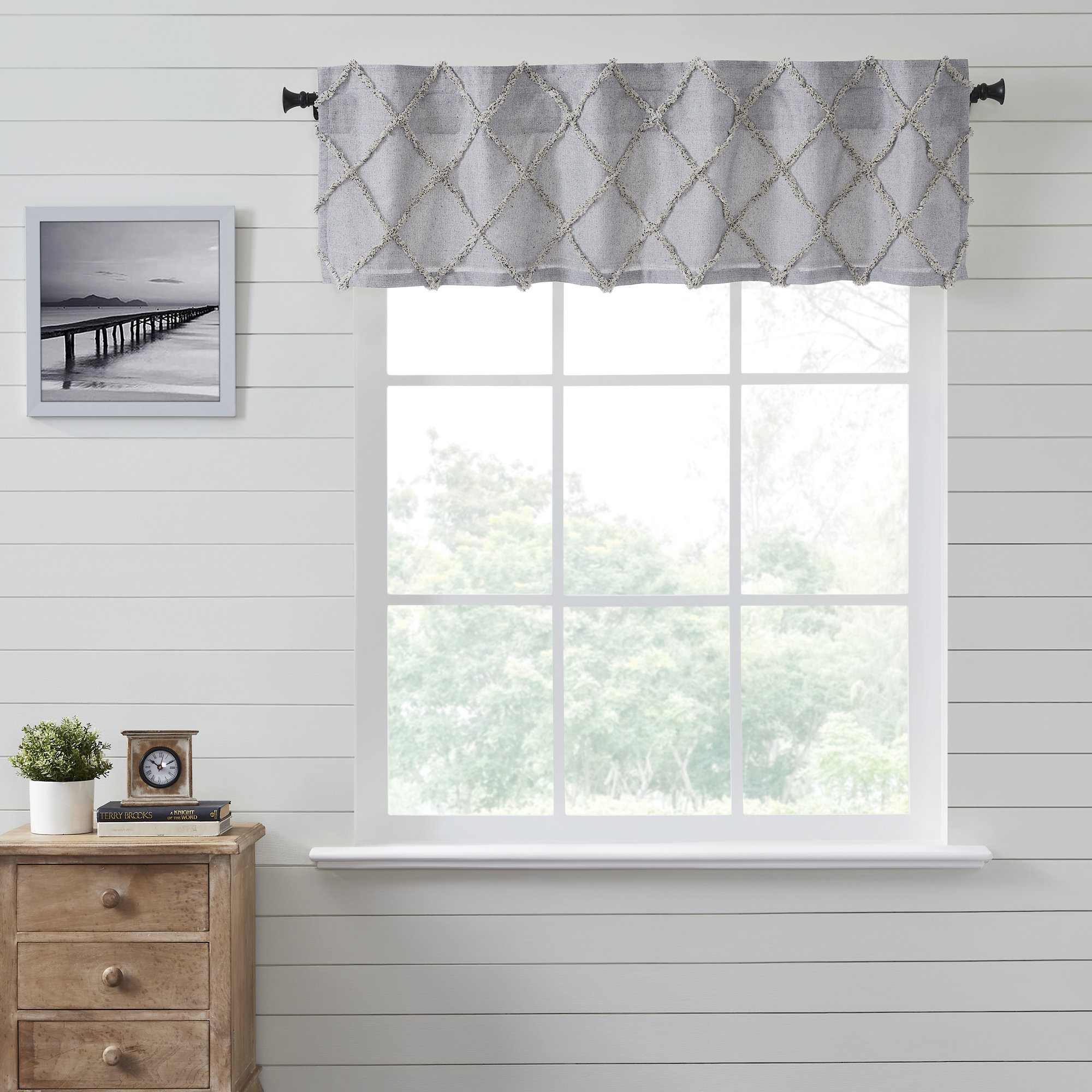 Foundry Select Straughn Geometric Cotton Tailored Window Valance in ...