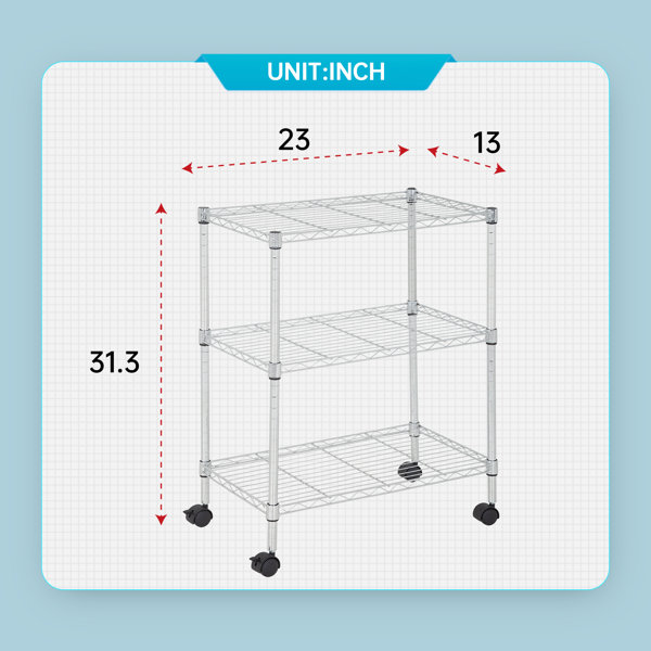 Rebrilliant Lenzy 31.3" H x 23" W x 13" D Heavy Duty Storage Rack | Wayfair