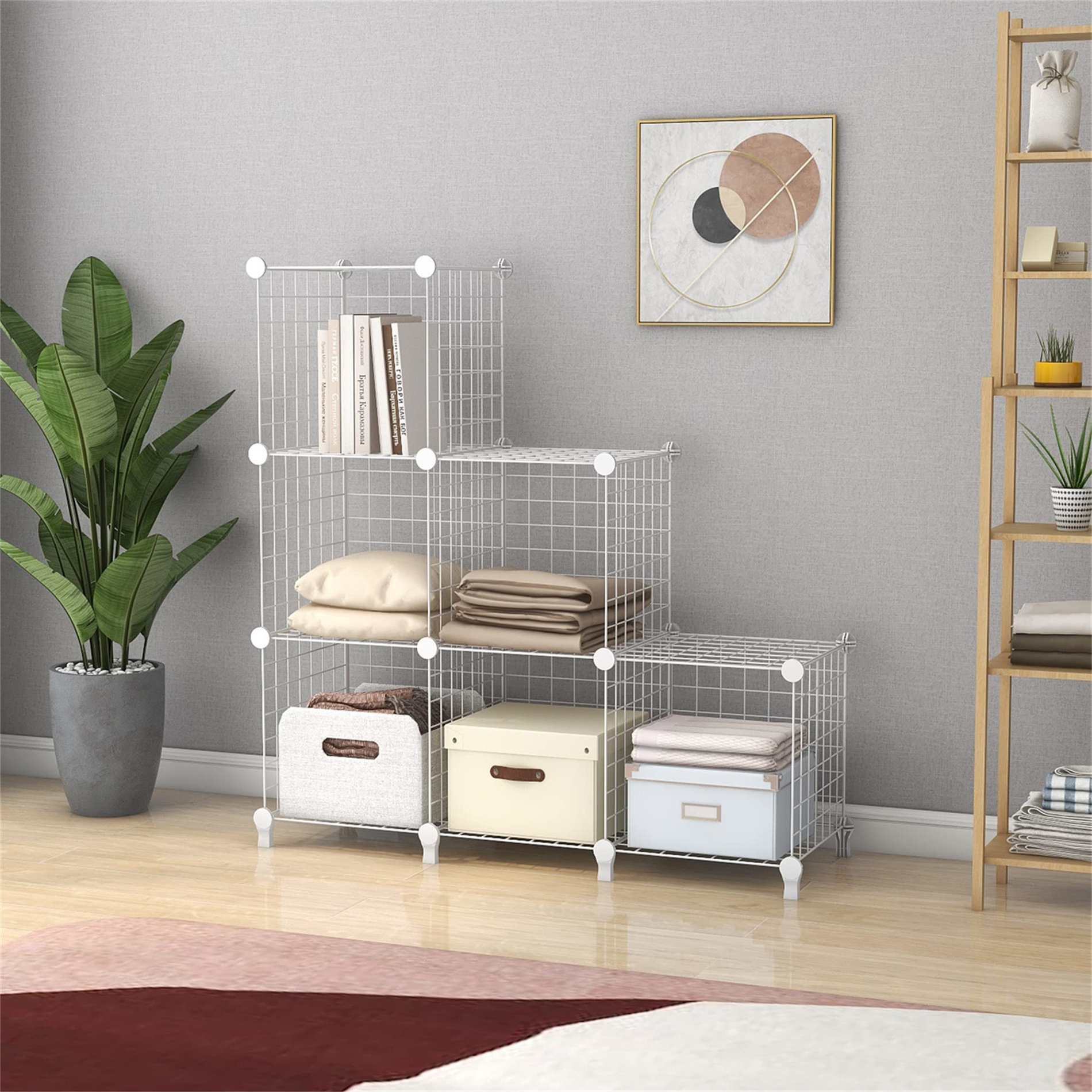 Rebrilliant Wire Cube Storage Rack, 6 Cube Grid Storage Rack | Wayfair