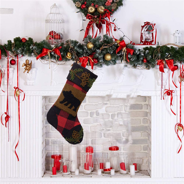Glitzhome Rug Hooked Bear Stocking & Reviews | Wayfair
