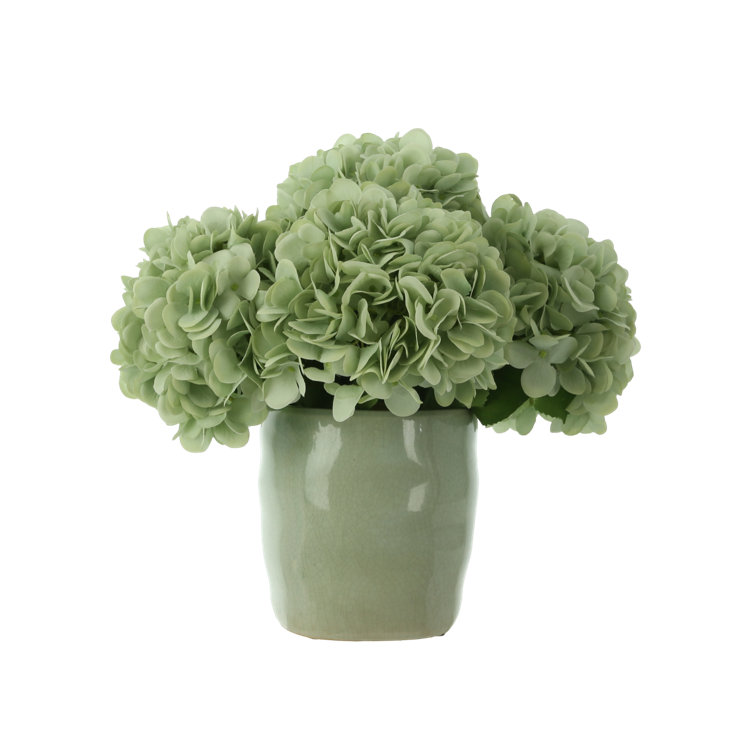 Primrue Hydrangea Arrangement in a Ceramic Pot | Wayfair