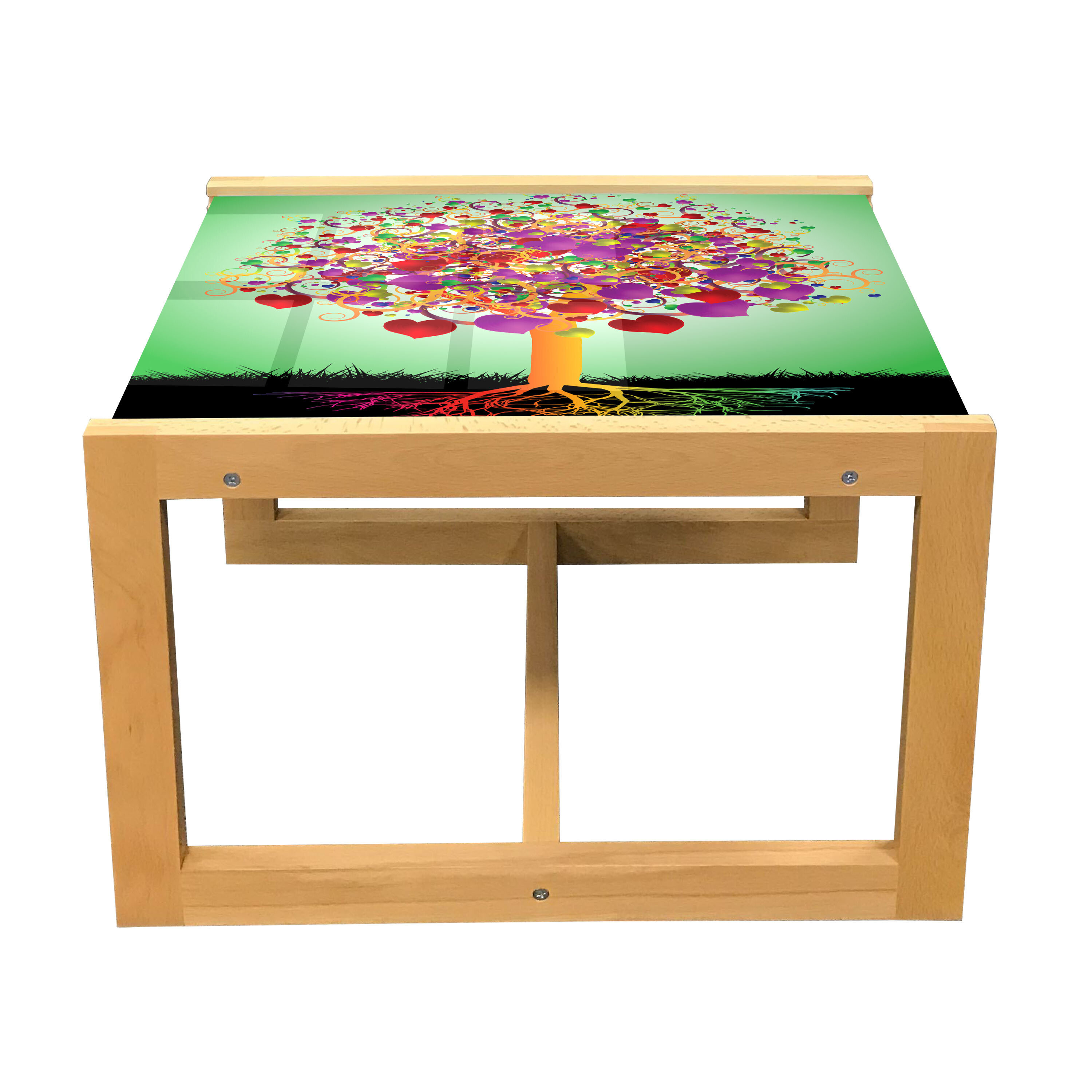 The Holiday Aisle® Tree Of Life Coffee Table, Colorful Magic Love Tree ...
