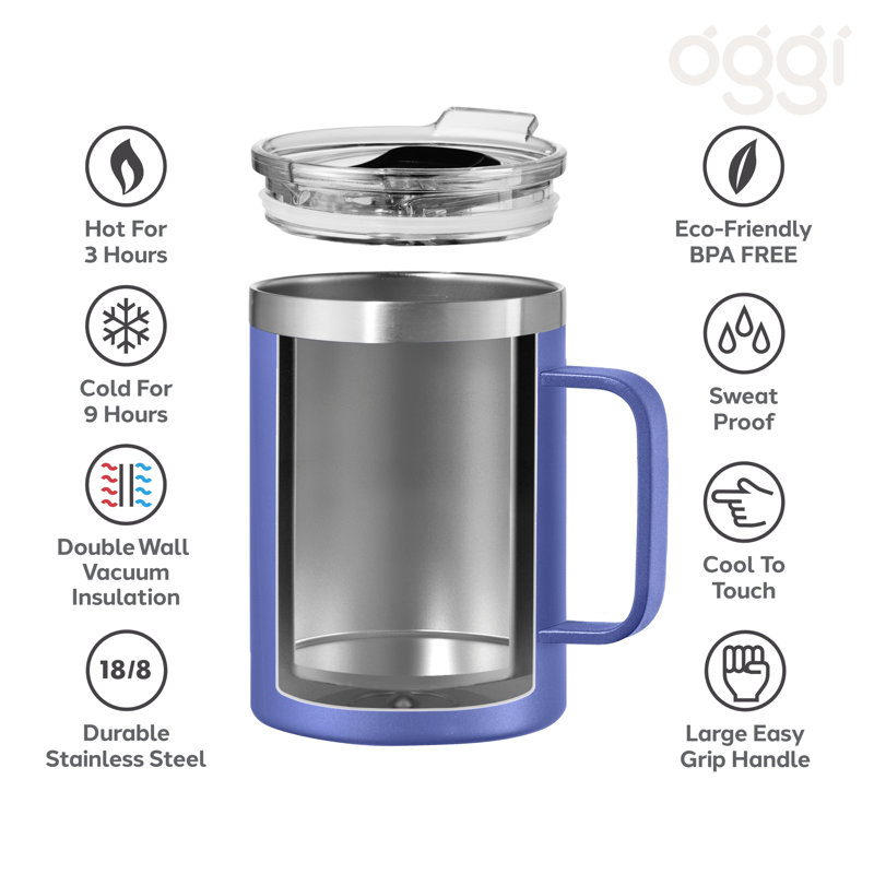 OGGI Oggi Refresh 14oz. Insulated Stainless Steel Travel Mug | Wayfair