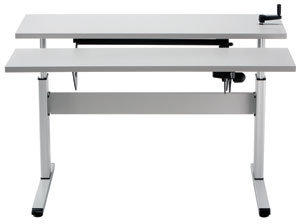 Populas Equity Height Adjustable Training Table with Modesty Panel ...
