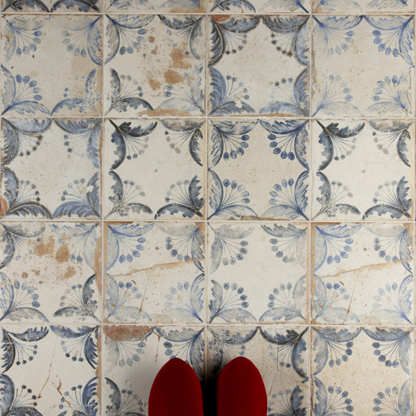 Merola Tile Artisan Oldker 13" x 13" Ceramic Patterned Wall & Floor ...