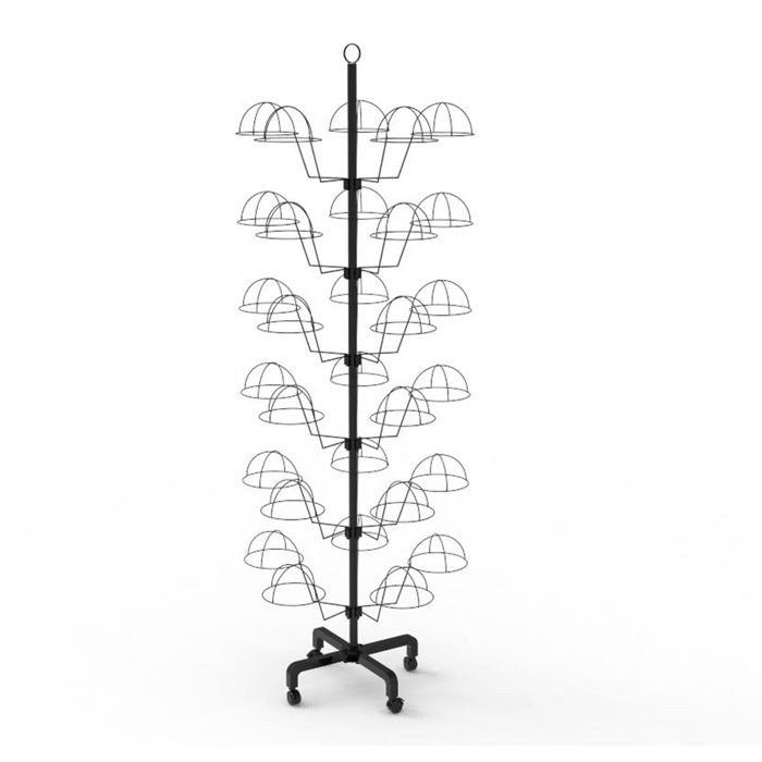 FixtureDisplays 6-Tier Hat Display Rack Free Standing Headwear Wig Rack ...
