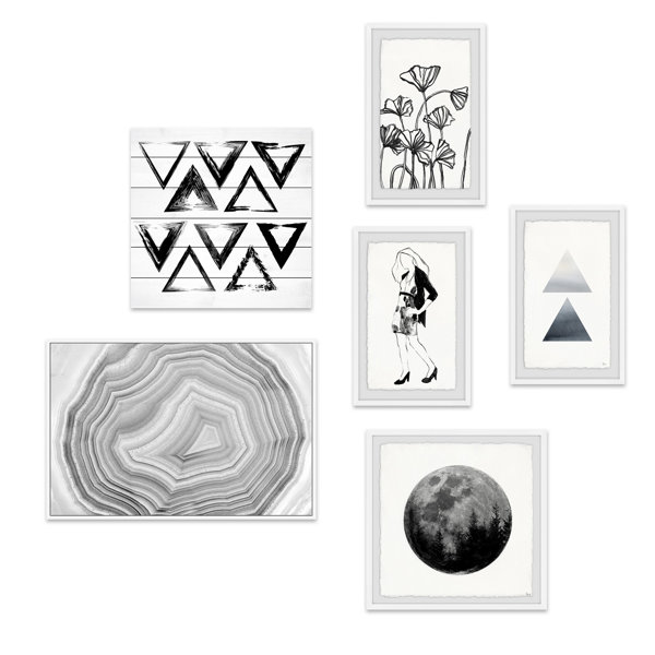 Orren Ellis Onyx Forms - 6 Piece Gallery Wall Set on | Wayfair