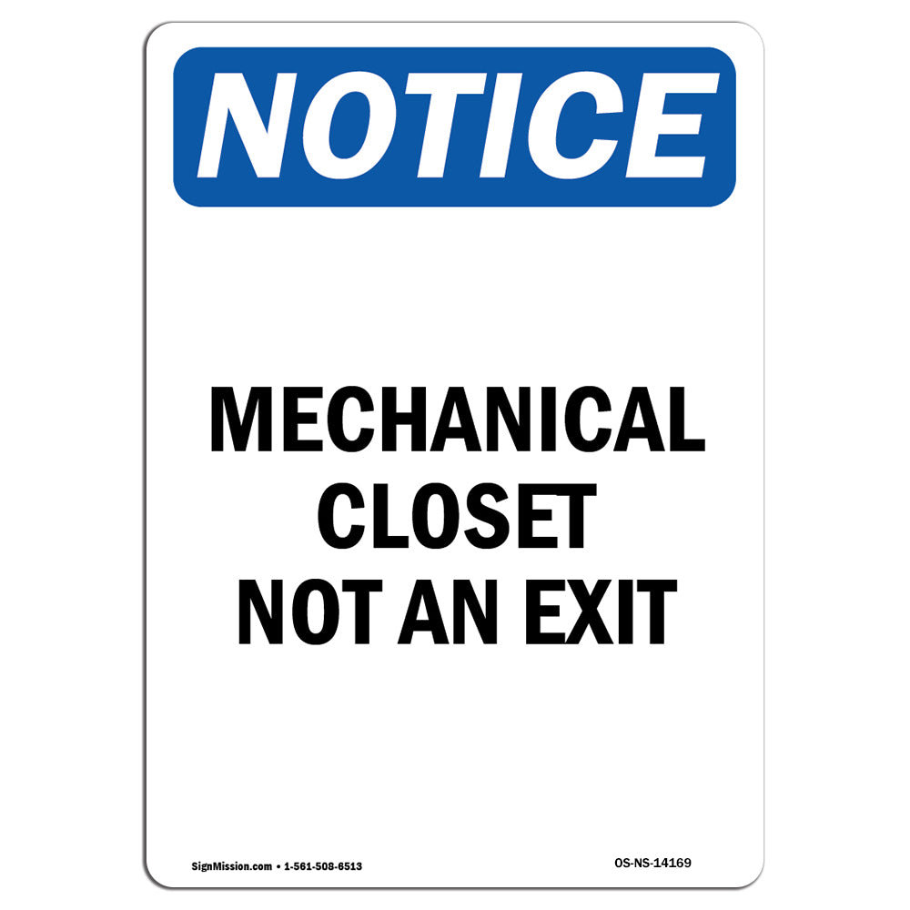 SignMission Mechanical Closet Not An Exit Sign | Wayfair