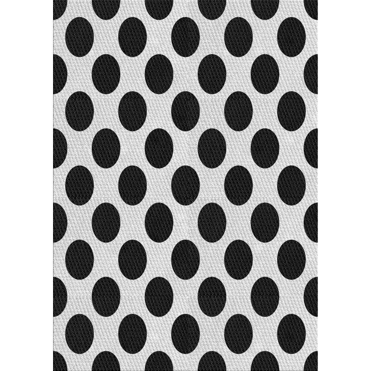 George Oliver Waite Machine Woven / Power Loomed Black/White Rug | Wayfair