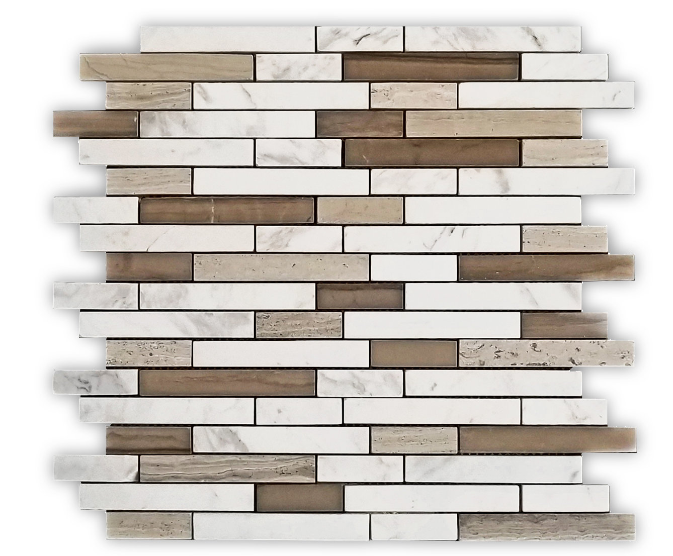 Mango Tile Miami 12" x 12" Marble Linear Mosaic Wall & Floor Tile | Wayfair