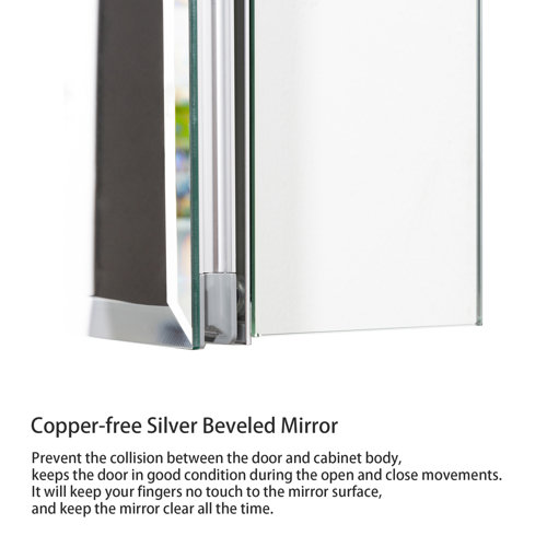 Latitude Run® Chrishaud 36'' W 26'' H Recessed Frameless Medicine ...