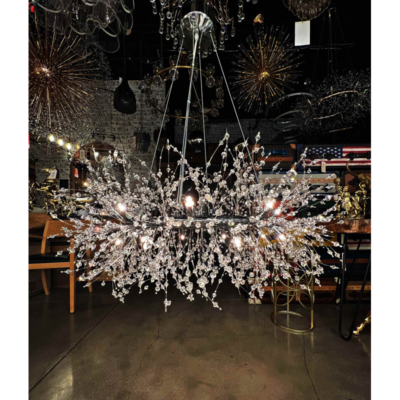 Mercer41 Jannuel 16 - Light Crystal Sputnik Wagon Wheel Chandelier ...