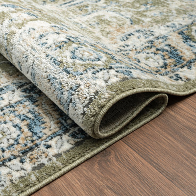 Bungalow Rose Machine Woven / Power Loomed Performance Blue/Green/Gray ...