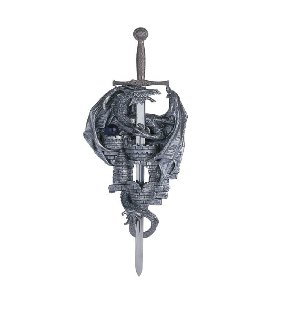 Trinx Medieval Dragon with Sword Figurine | Wayfair