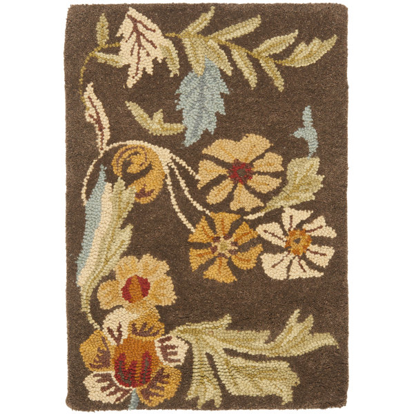 Brown-floral-area-rug | Wayfair