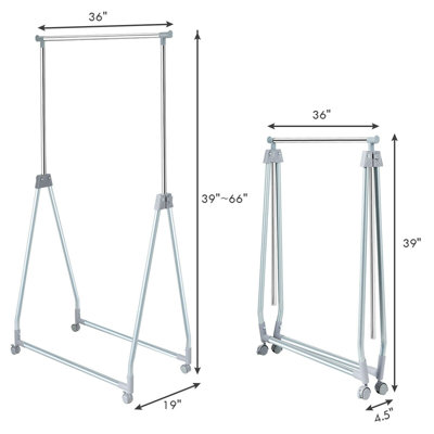 Rebrilliant Linhart 36'' Rolling Clothes Rack & Reviews | Wayfair