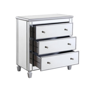 Etta Avenue™ Caila 32'' Tall 3 - Drawer Mirrored Accent Chest & Reviews ...