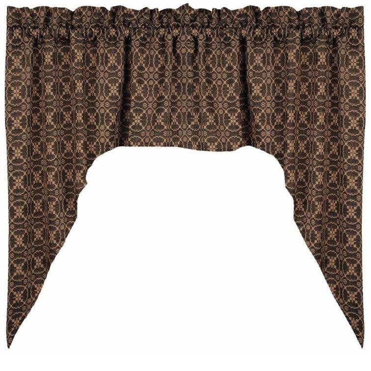 Home Collection by Raghu Geometric Cotton Swag 72'' Window Valance in ...