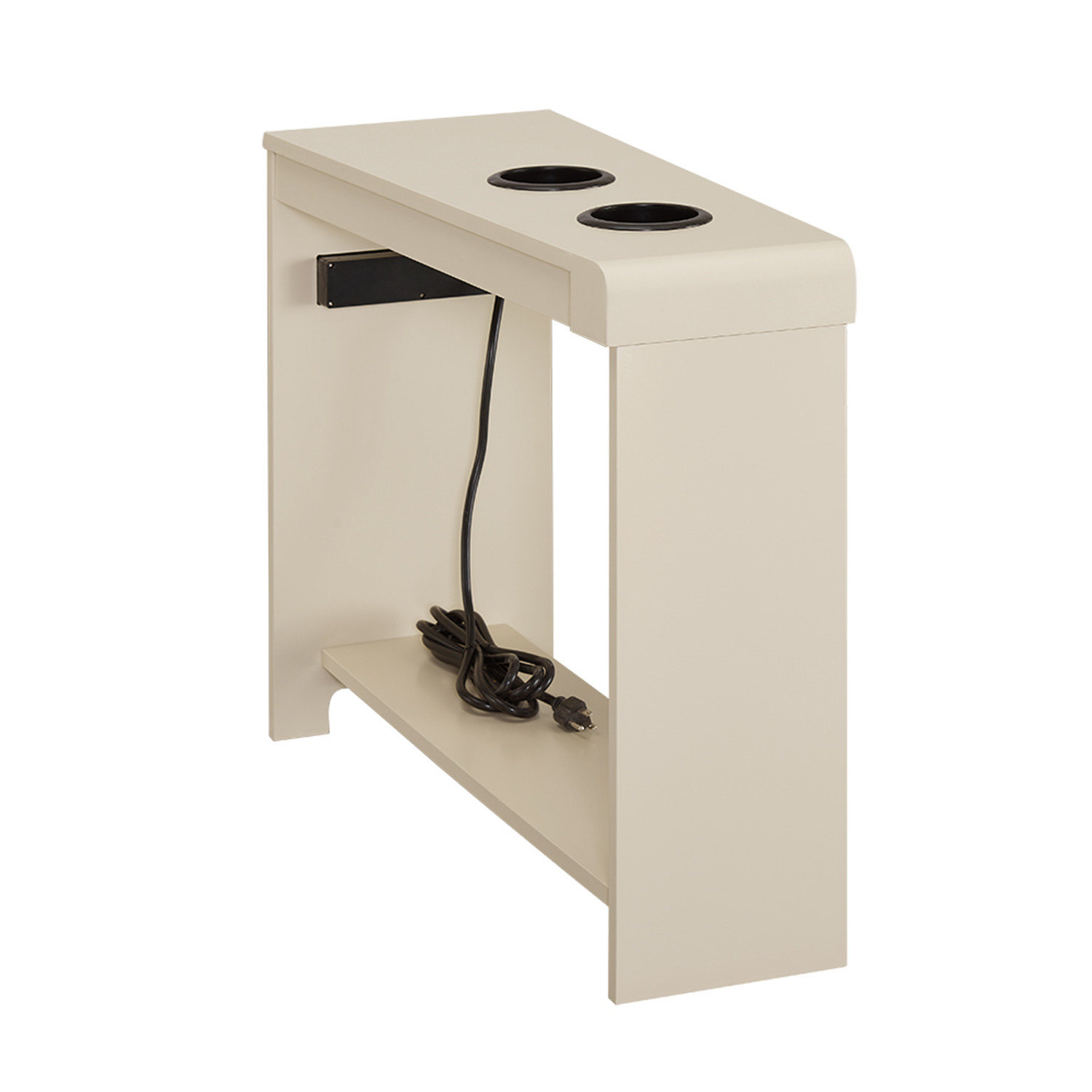 Naomi Home Sled Table with Charging Station Narrow Side Table ...