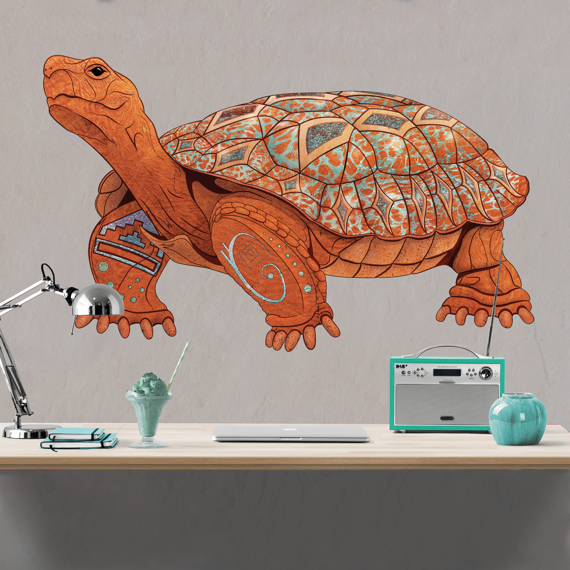 Bayou Breeze Southwestern Tortoise Wall Decal | Wayfair