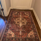 Fleur De Lis Living Cormac Performance Red/Navy Rug & Reviews | Wayfair