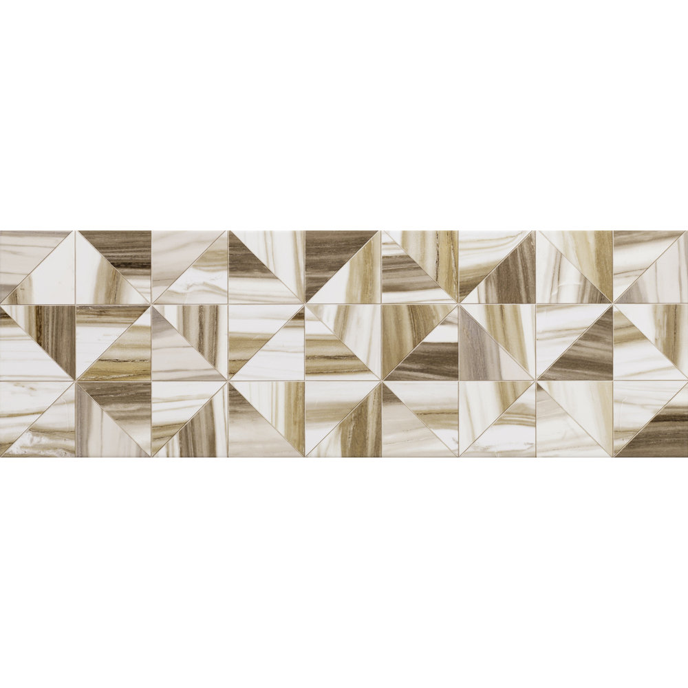 Dom Ceramiche Castles Triangle Series 13" x 39" Ceramic Patterned Wall ...