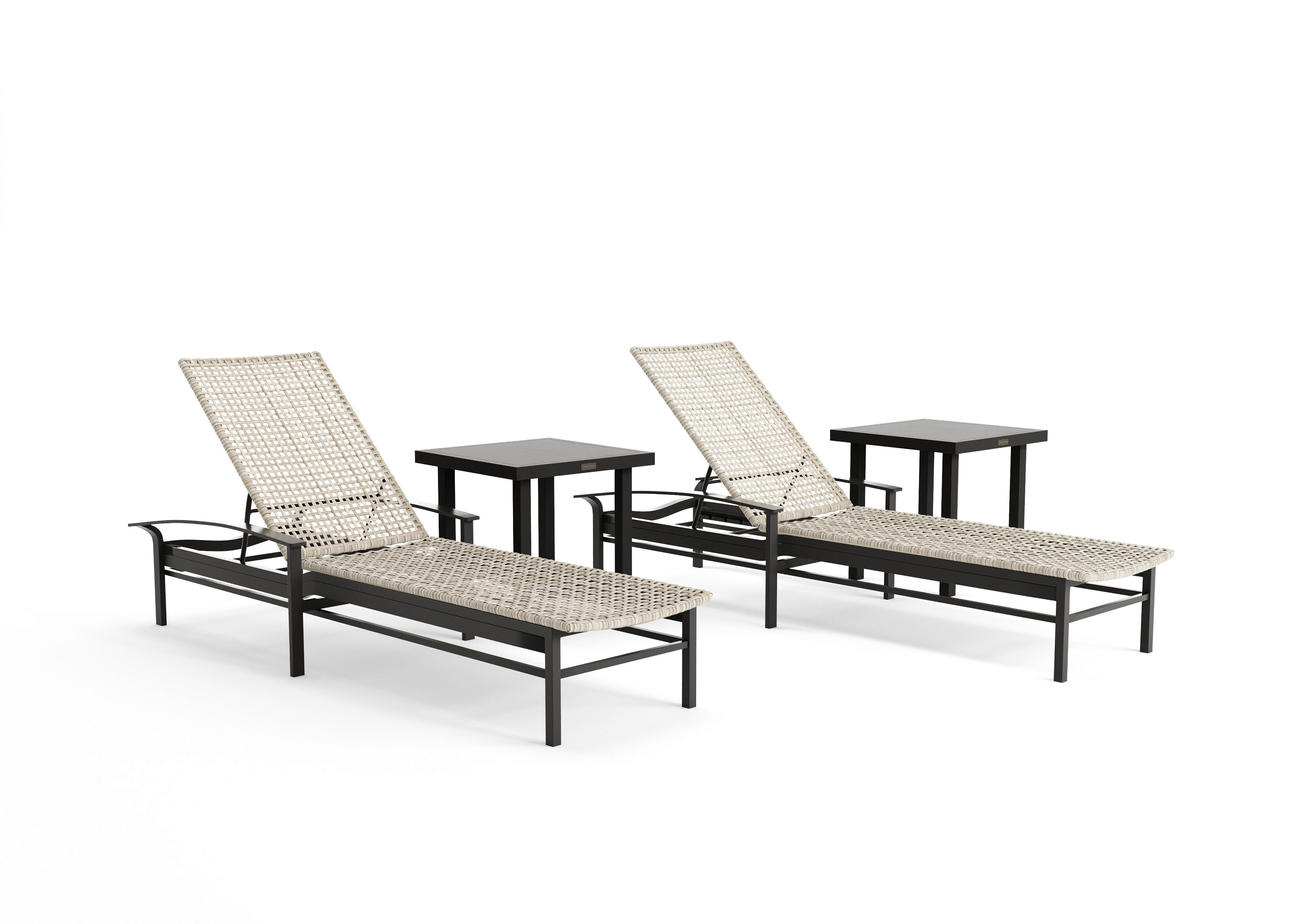 Winston Jasper Lounge Set with 2 Chaise Lounges, 2 Side Tables | Wayfair