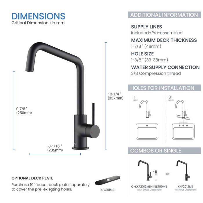 KIBI USA KIBI Macon Kitchen Faucet & Reviews | Wayfair