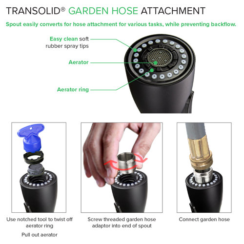 Transolid PF7509A-FLX Kitchen/Laundry Faucet With Swivel Action Ball ...