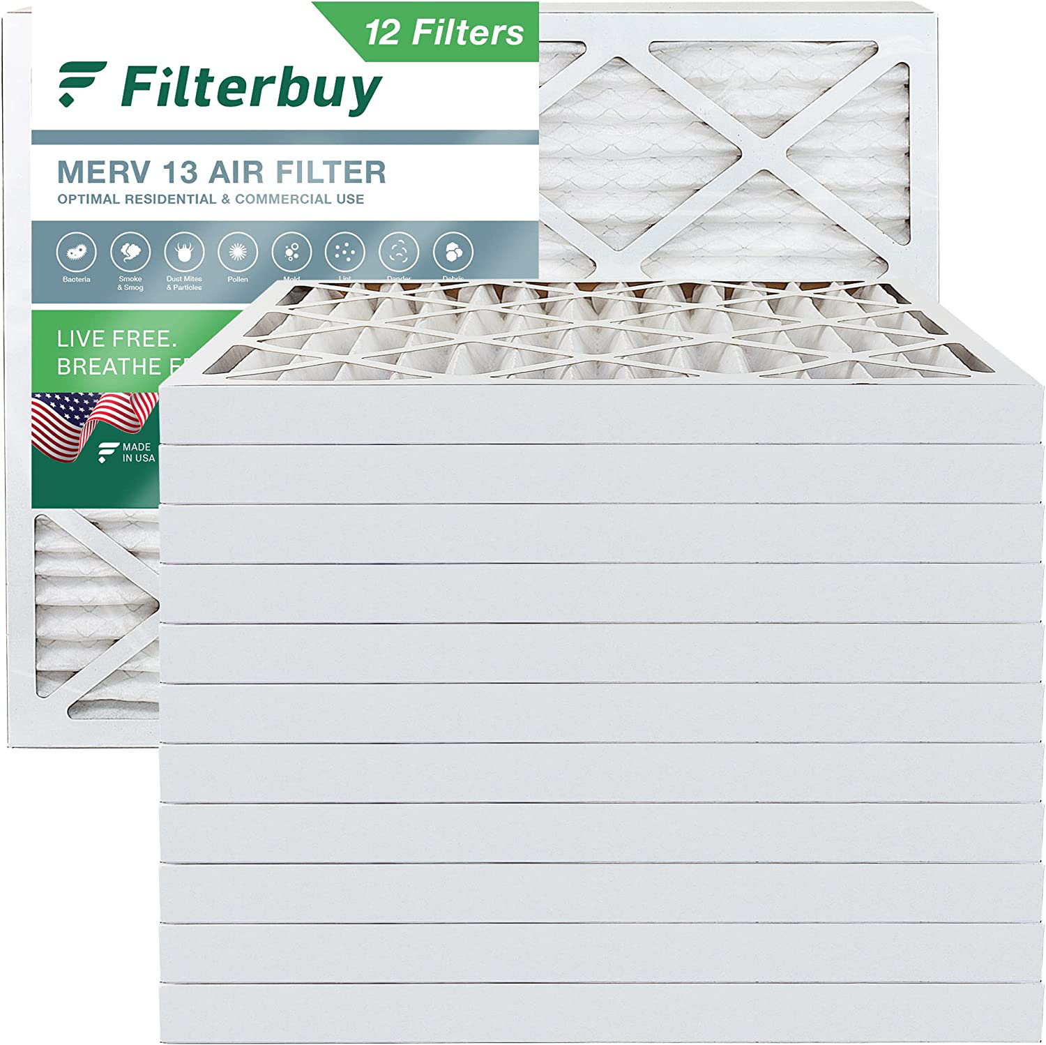 Filterbuy 18x24x2 Air Filter MERV 13, Pleated HVAC AC Furnace Filters ... Filterbuy 18x24x2 Air Filter MERV 13, Pleated HVAC AC Furnace Filters ...