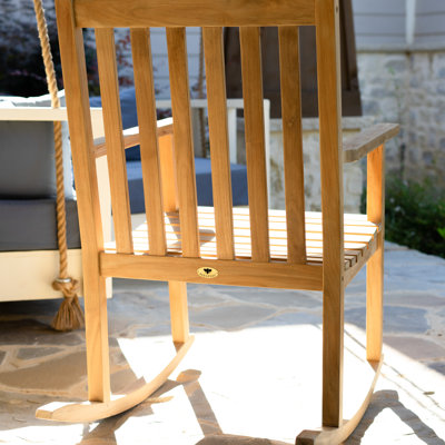 Loon Peak® Outdoor Coleman Rocking Solid Wood Chair | Wayfair