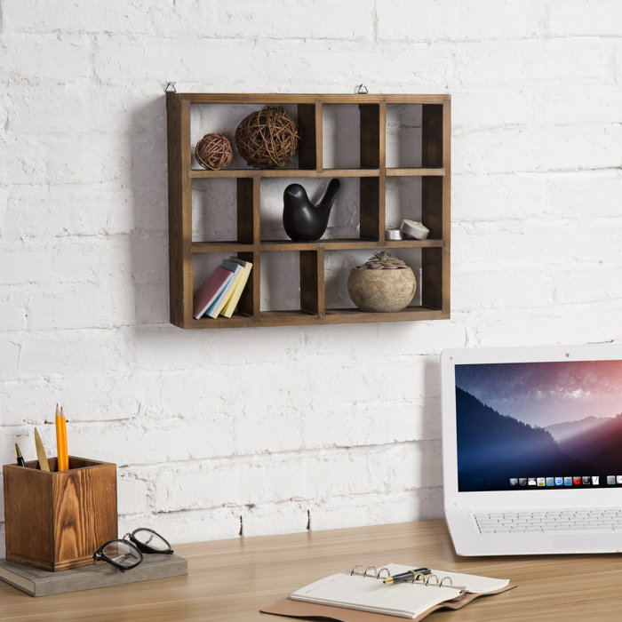 Loon Peak® 9-Compartment Solid Wood Cubby Wall Shelf | Wayfair