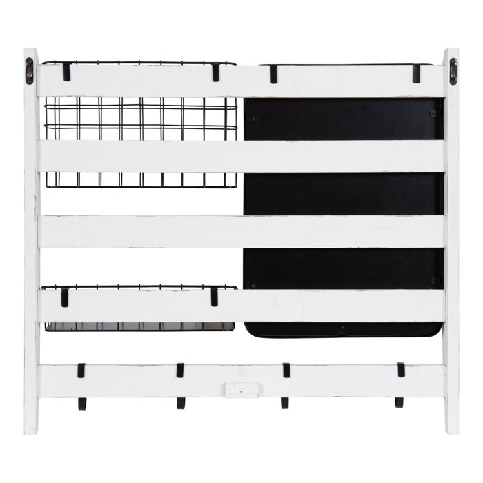 Kate and Laurel Tanner Wall Function Key Organizer with Key Hooks | Wayfair