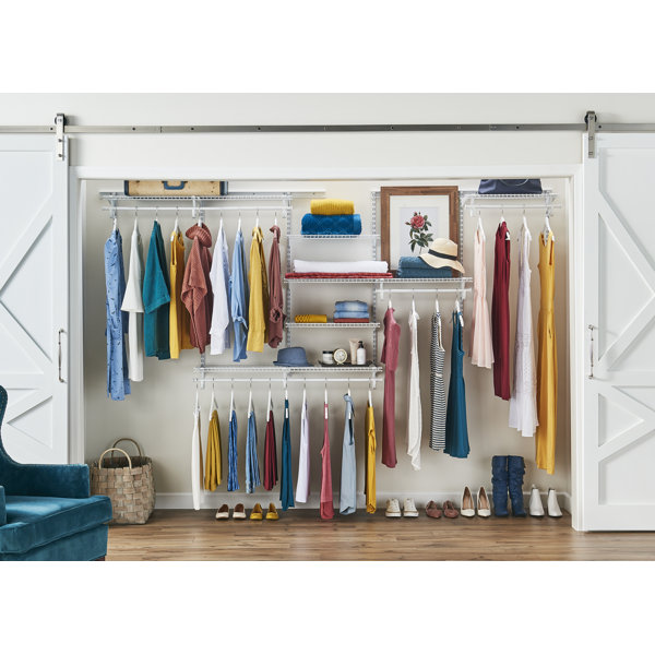 ClosetMaid ShelfTrack 84" W - 120" W Closet System Starter Kit ...
